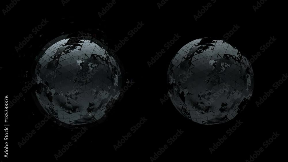 Abstract render 3d generated geometry forms with lines connected them ...