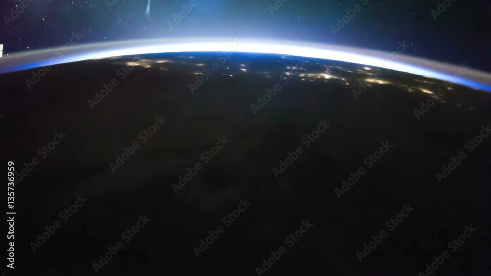 Planet Earth seen from the International Space Station with Aurora ...
