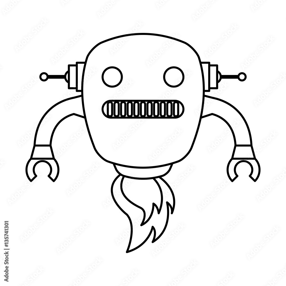 electric robot avatar character vector illustration design Stock Vector ...