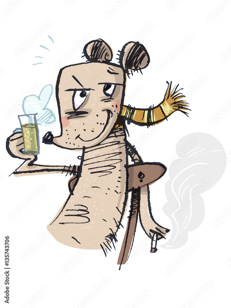Alcoholic Mouse. Cartoons personage Stock Vector | Adobe Stock