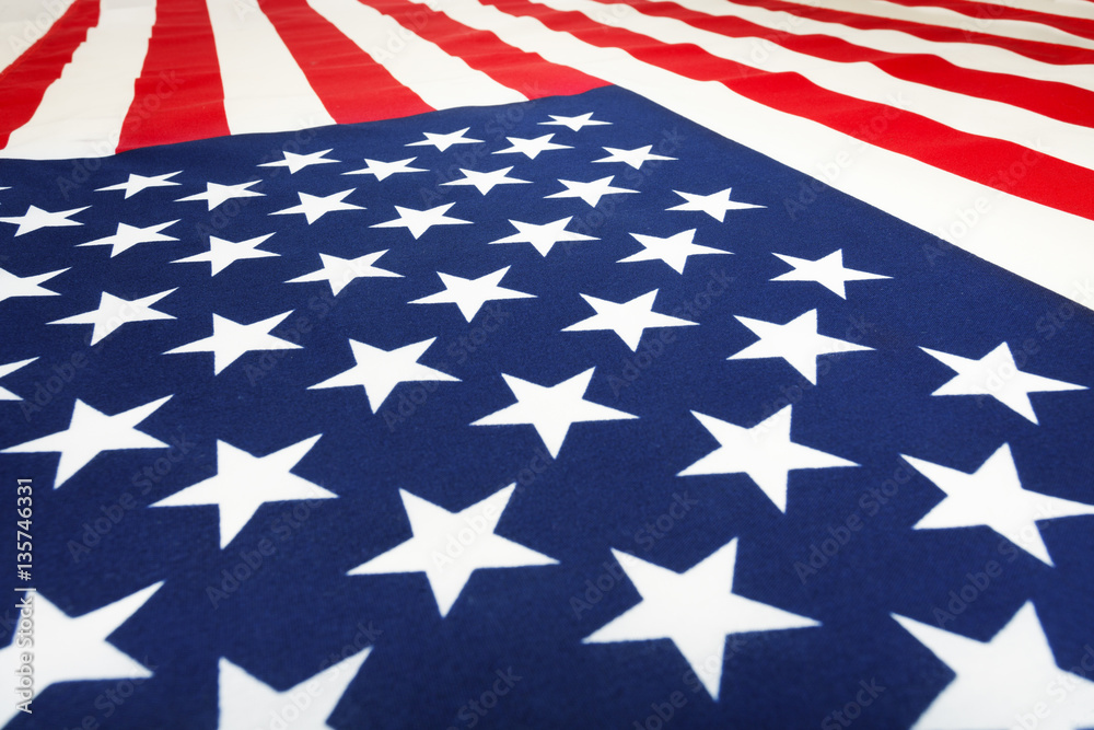American flag laying on flatness and going forward Stock Photo | Adobe ...