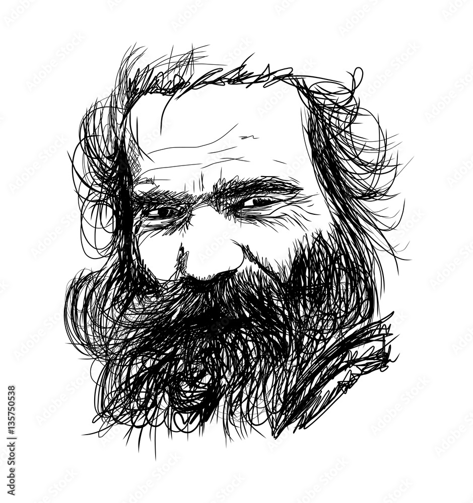 Sketch of sadhu of India in vector. Stock Vector | Adobe Stock