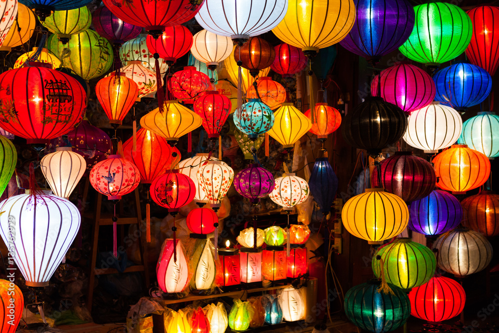 Traditional colourful Asian lanterns Stock Photo | Adobe Stock