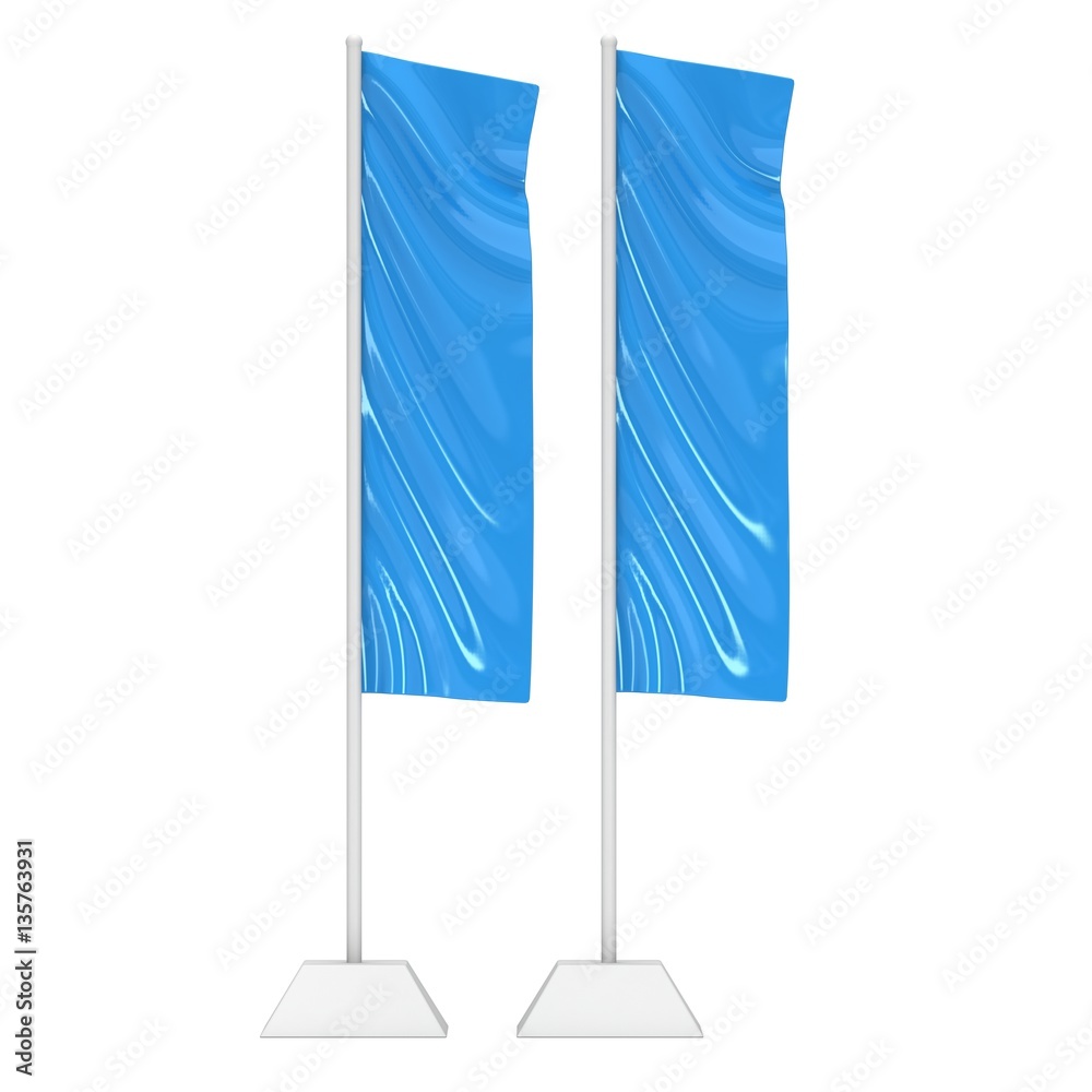 Flag Blue Expo Banner Stand. Trade show booth. 3d render illustration ...