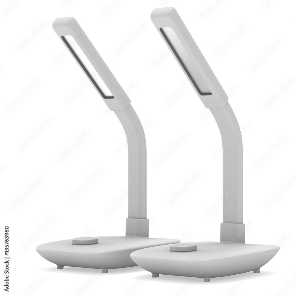 Led Sensor Desk Lamps. 3D render isolated on white background. Template ...
