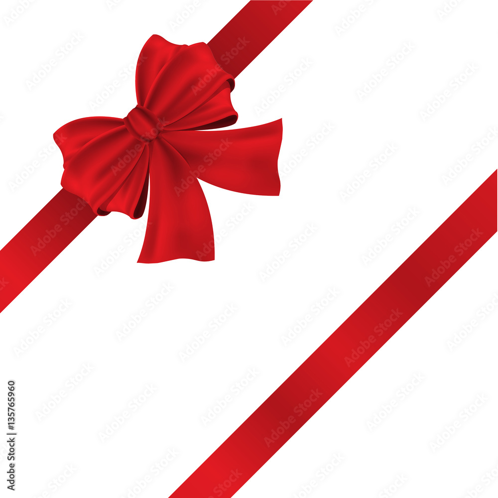Rad bow ribbon center on white background design for gift vector ...