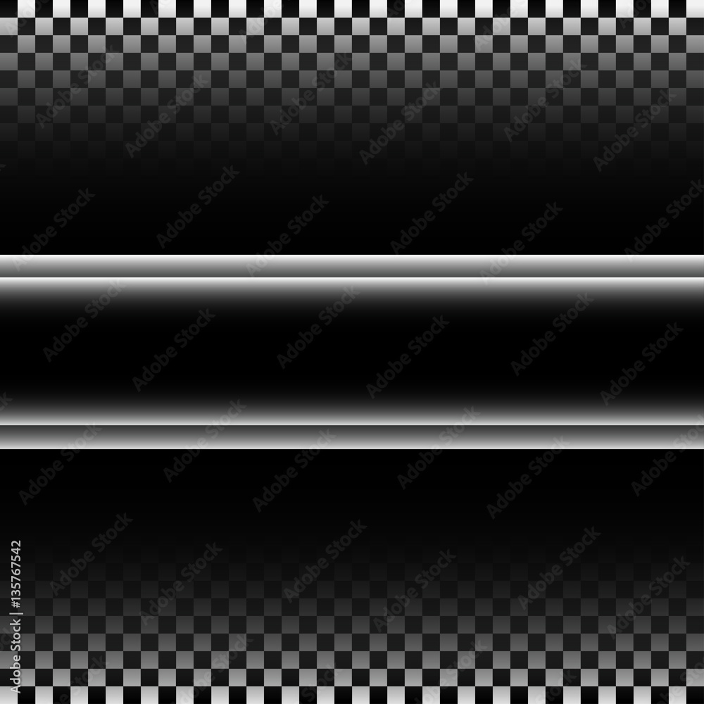 Abstract black silver label on checkered gradient pattern design racing ...