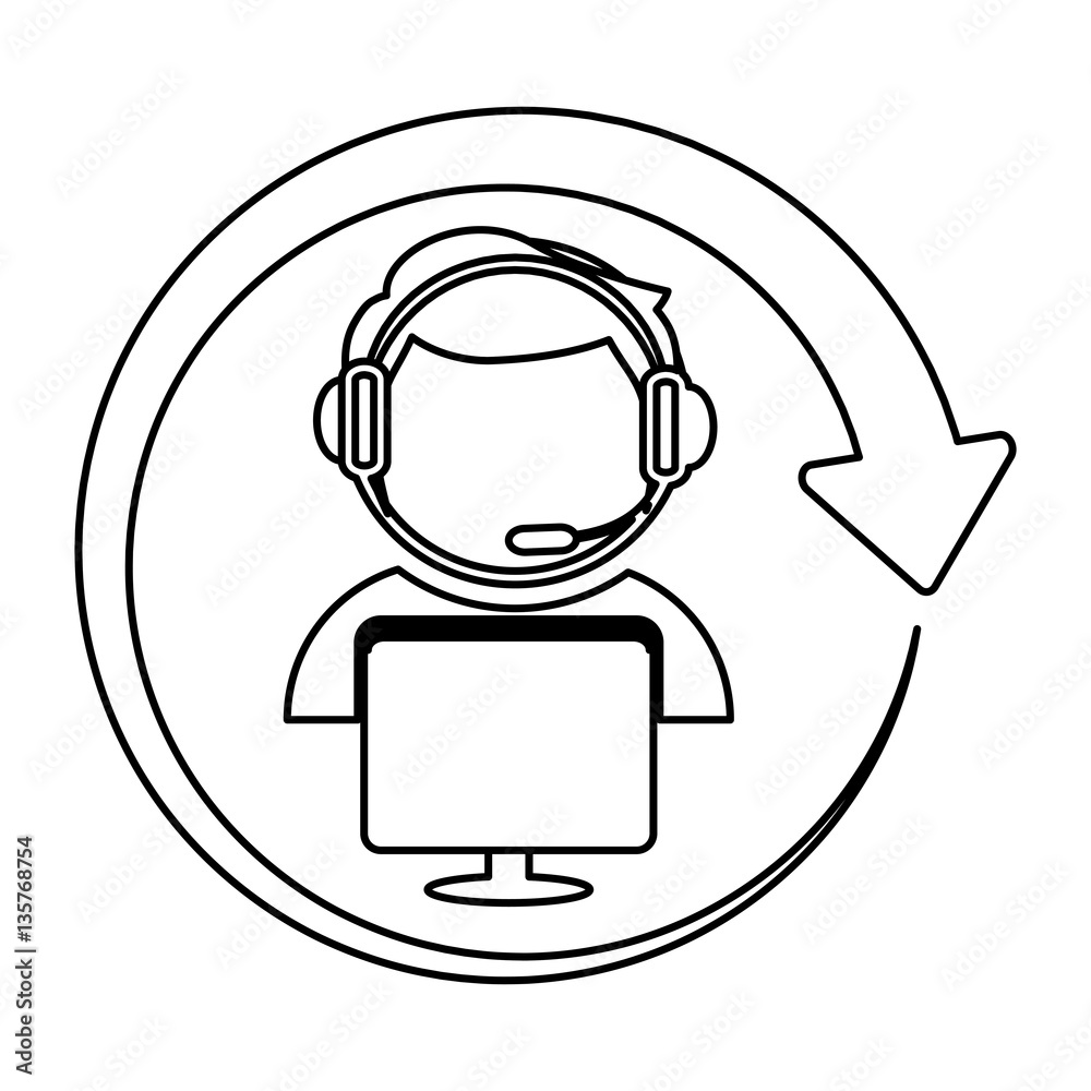 technical support assistant icon image, vector illustration Stock ...