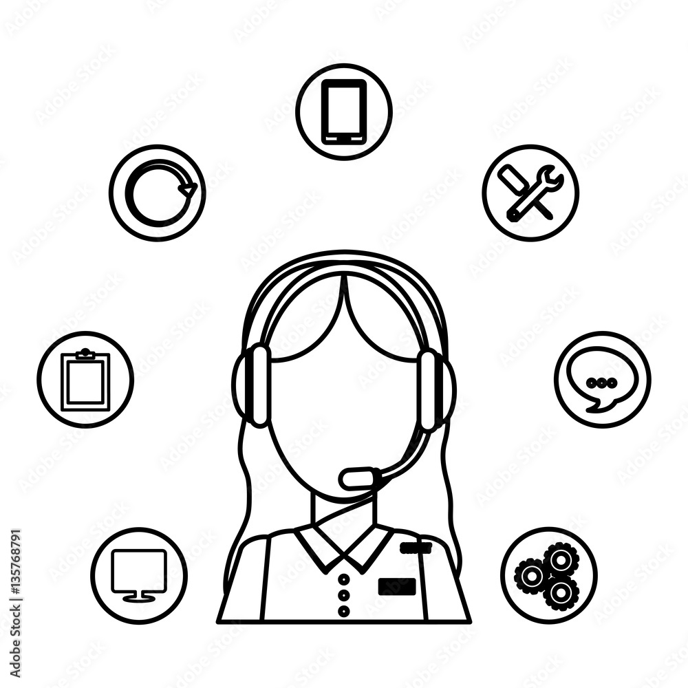 technical service and call center icon, vector illustration image Stock ...
