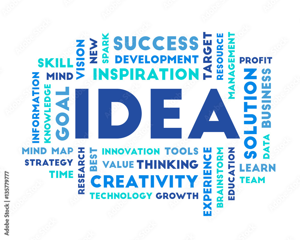 Word collage with words related to idea Stock Vector | Adobe Stock