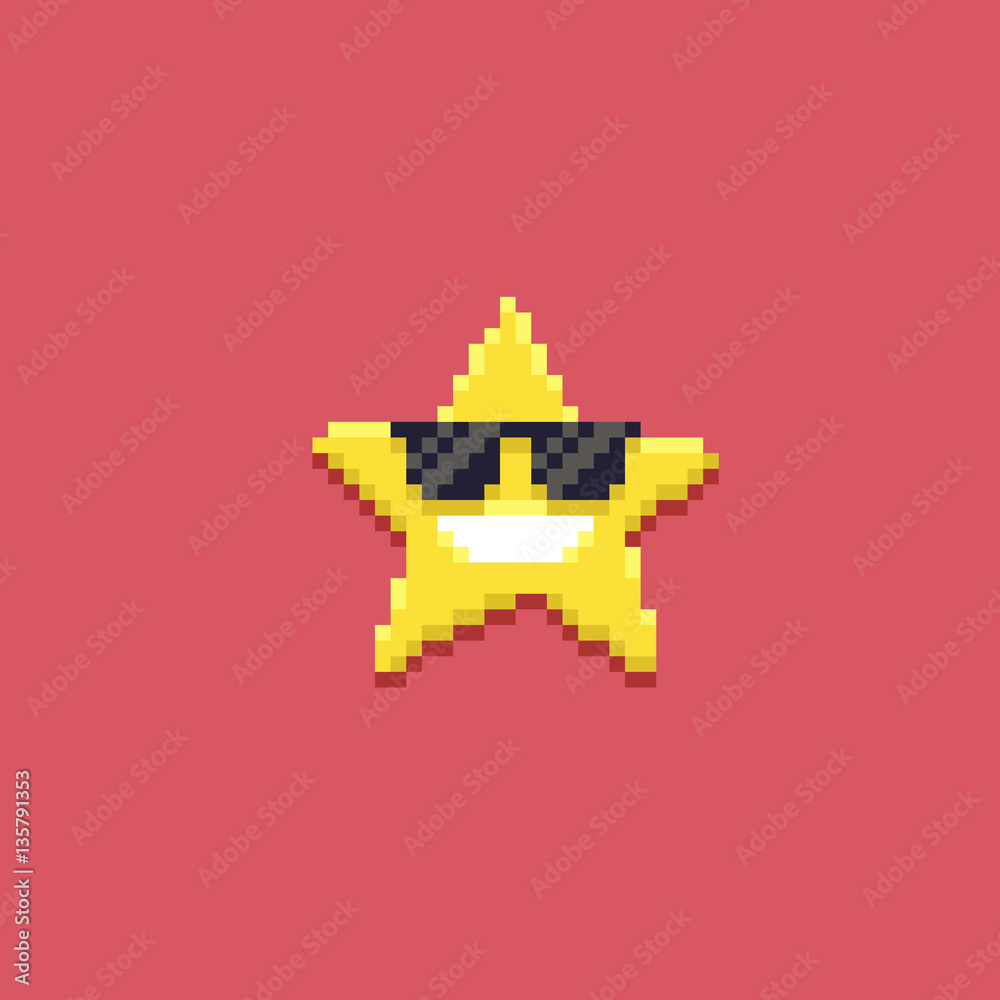Pixel Art Star Stock Vector | Adobe Stock