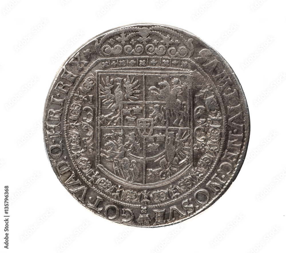 old taler silver coins background.Zygmunt III Waza Stock Photo | Adobe ...