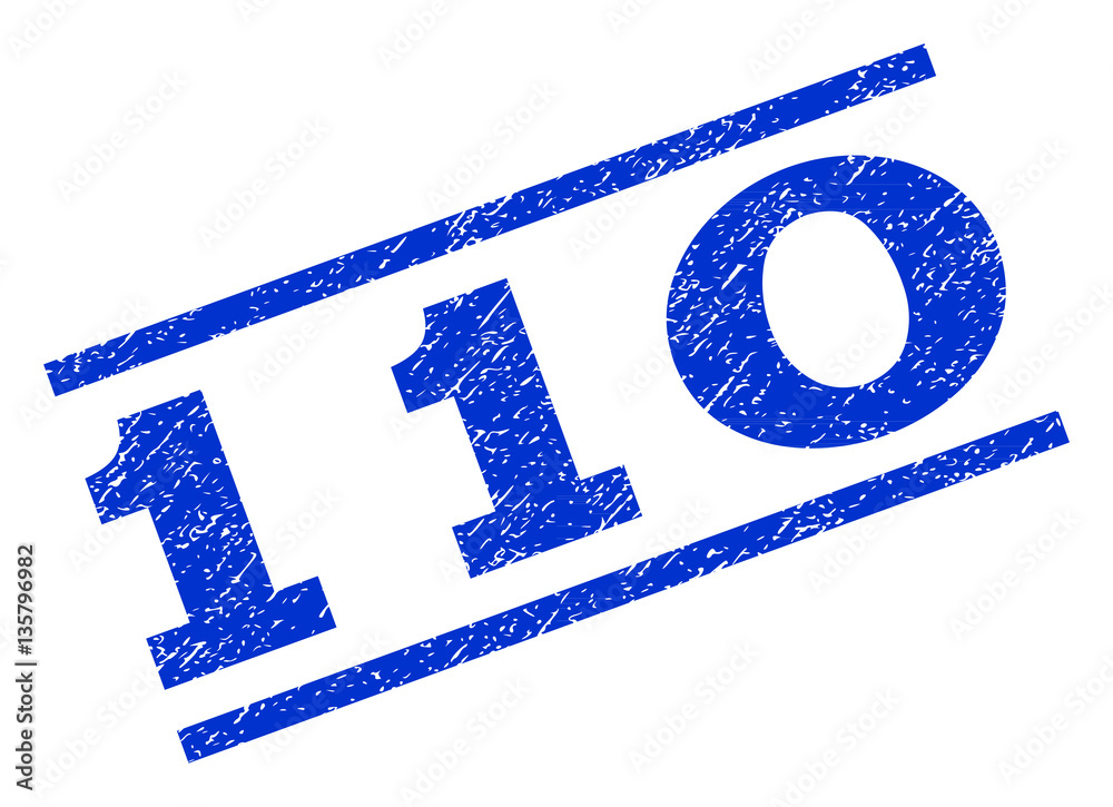110 watermark stamp. Text caption between parallel lines with grunge ...