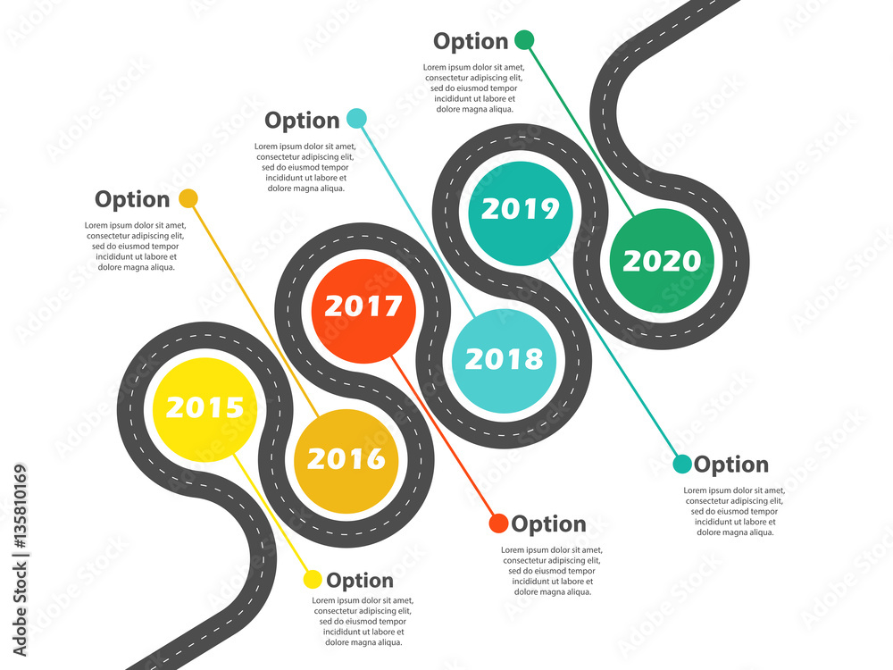 Infographic Template road diagram. Perspective years Timeline. Vector ...