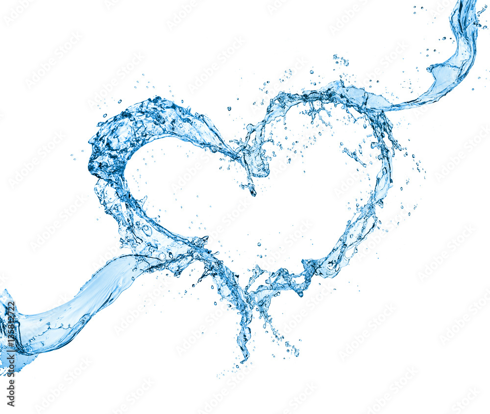 heart water splash isolate on white background. Stock Illustration ...