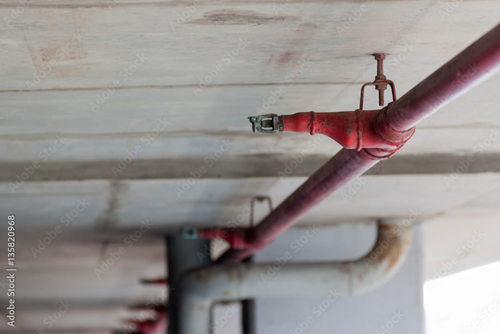 automatic ceiling Fire Sprinkler in the modern office interior , select ...