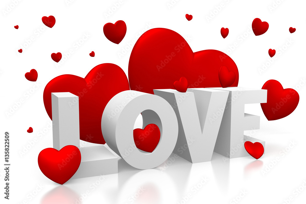 3D love concept Stock Illustration | Adobe Stock
