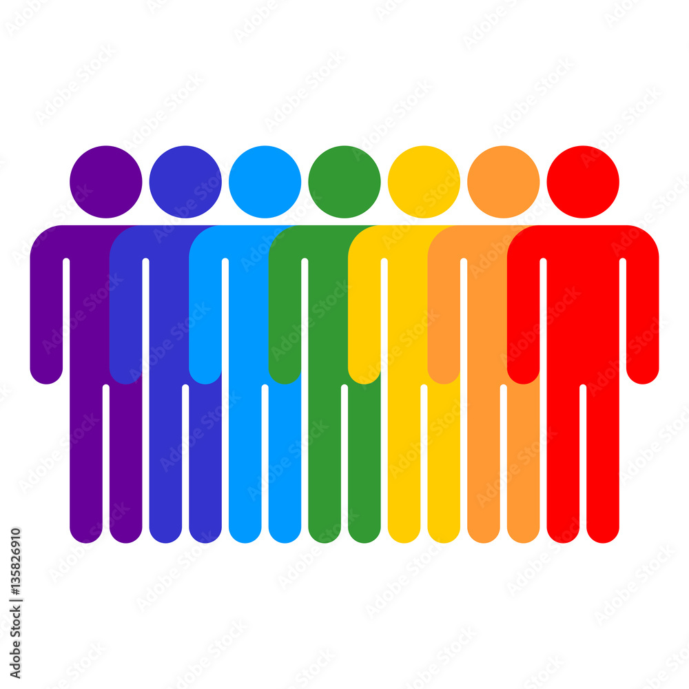 Seven Man Sign People Icon Stock Vector | Adobe Stock