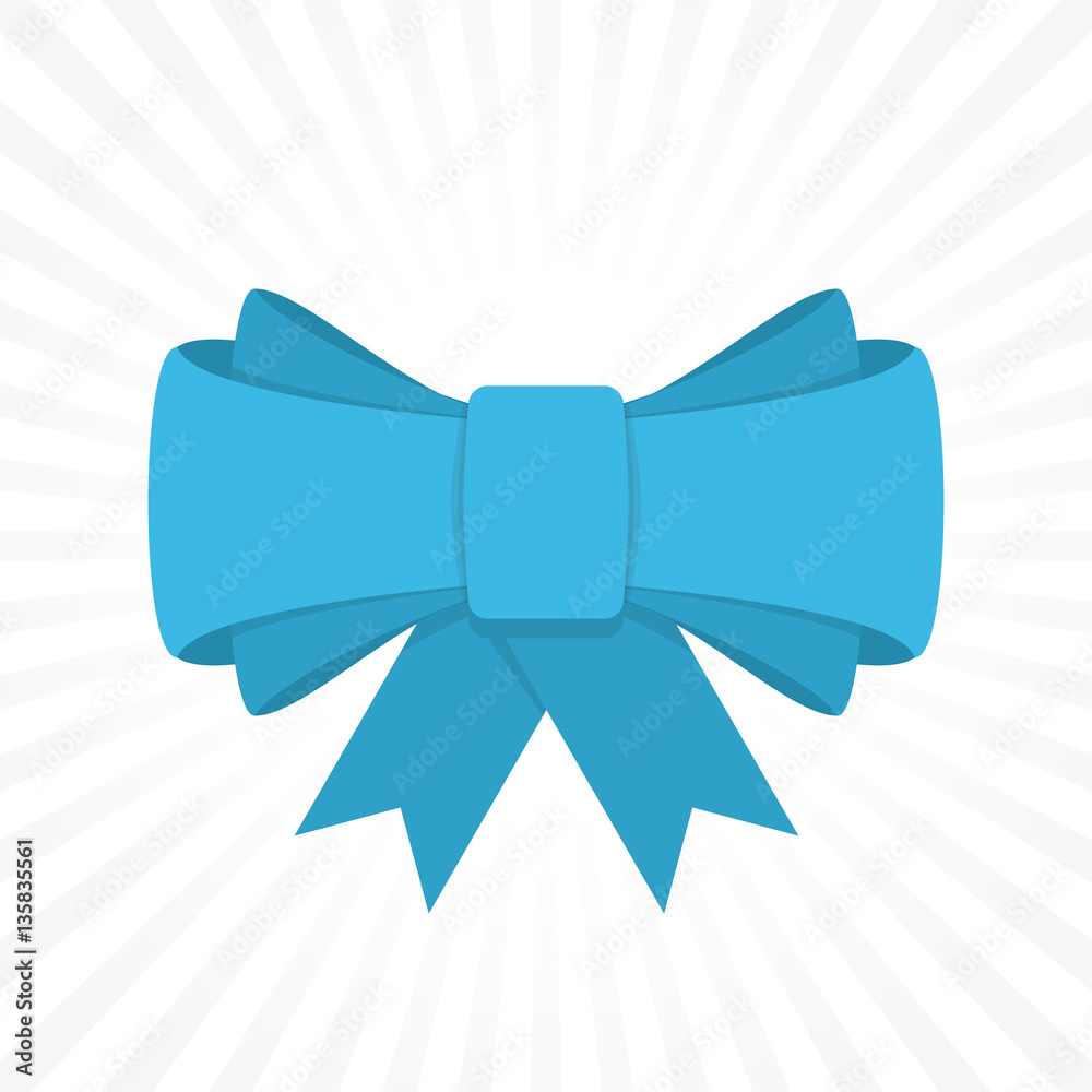 Blue bow vector. Stock Vector | Adobe Stock