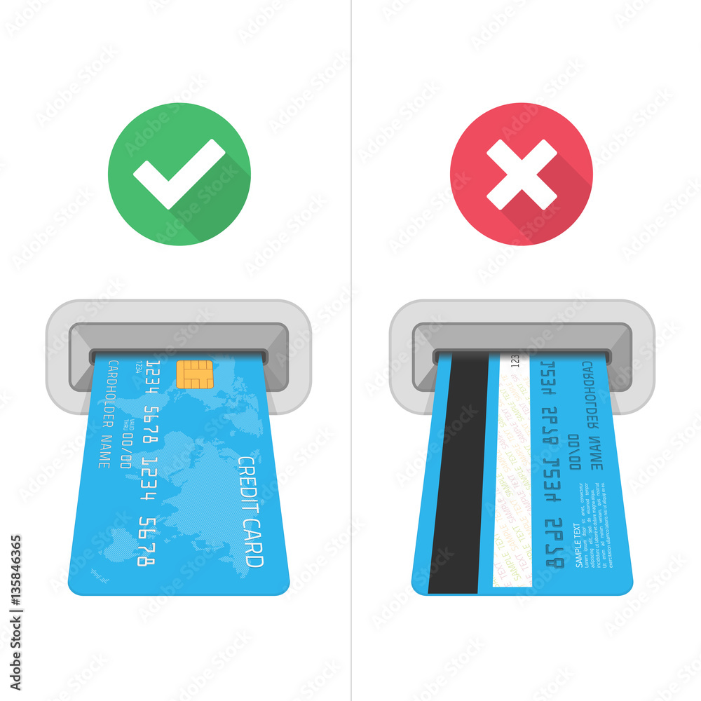 How to insert credit card in atm. Stock Vector | Adobe Stock