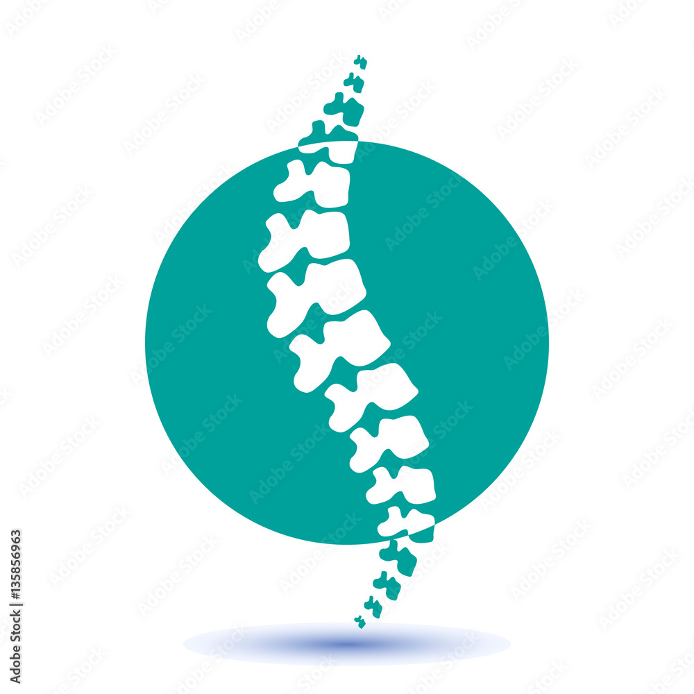 Vector logo template. Human spine isolated silhouette illustration ...