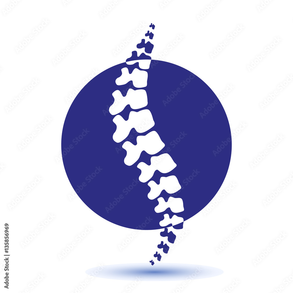 Vector logo template. Human spine isolated silhouette illustration ...