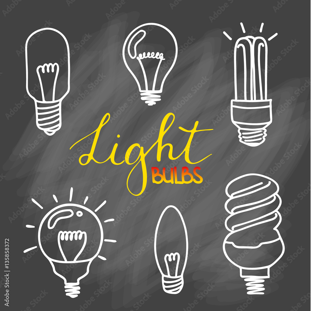 Light bulbs icon set. concept of big ideas inspiration, innovation, invention, effective ...