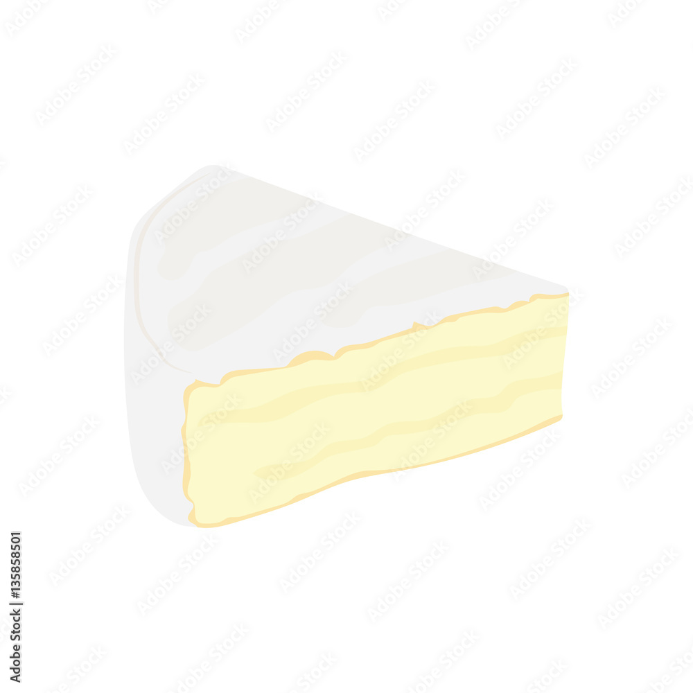Brie cheese flat icon. Stock Vector | Adobe Stock