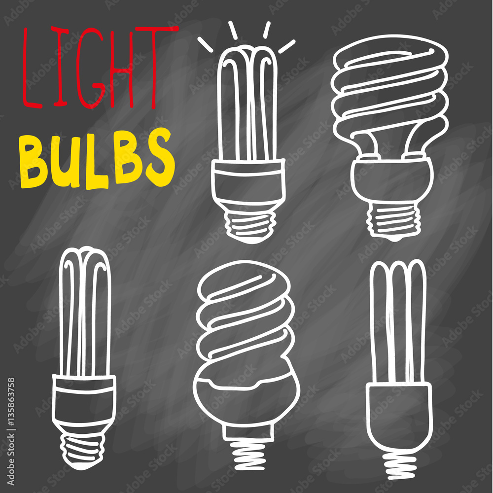 Light bulbs icon set. concept of big ideas inspiration, innovation ...