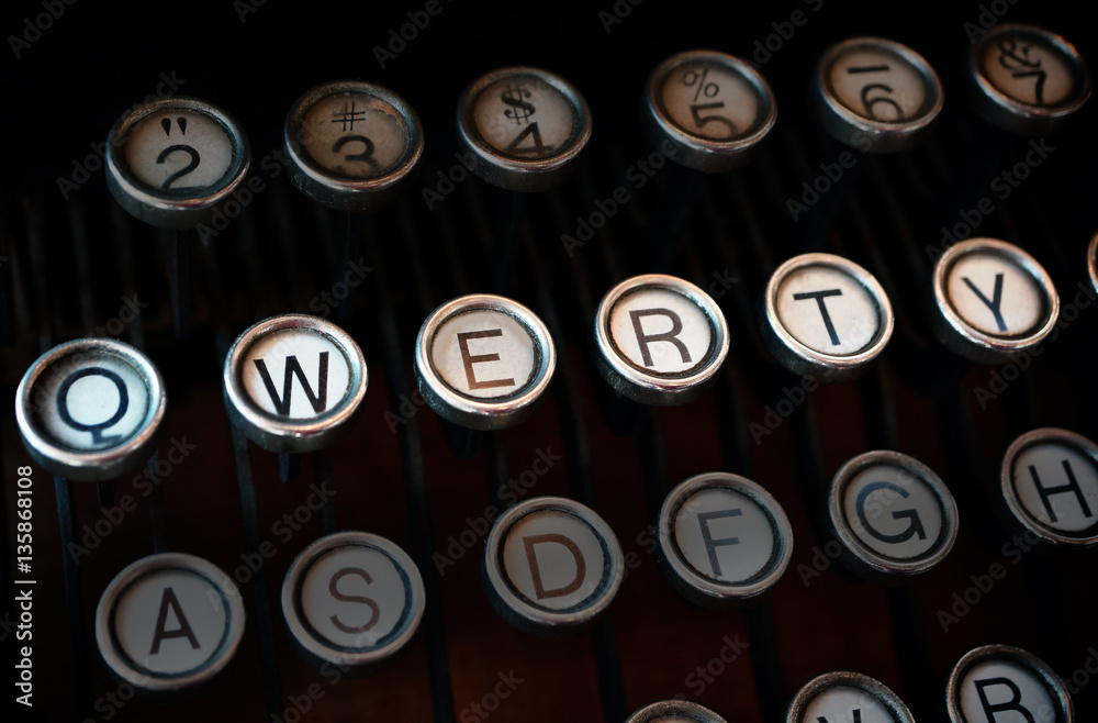 Qwerty typewriter Stock Photo | Adobe Stock