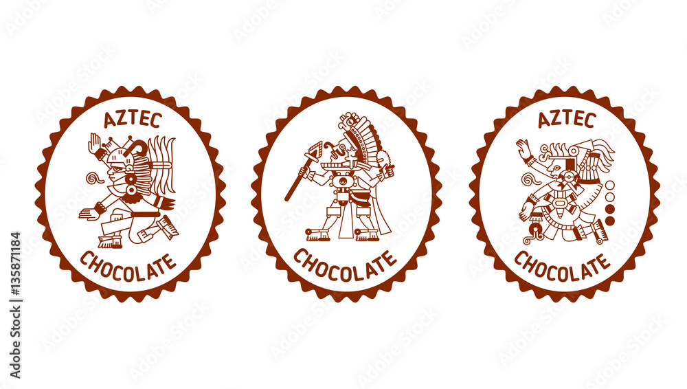 sketch drawing aztec cacao bean, leaves, nibs, pattern for choco Stock ...