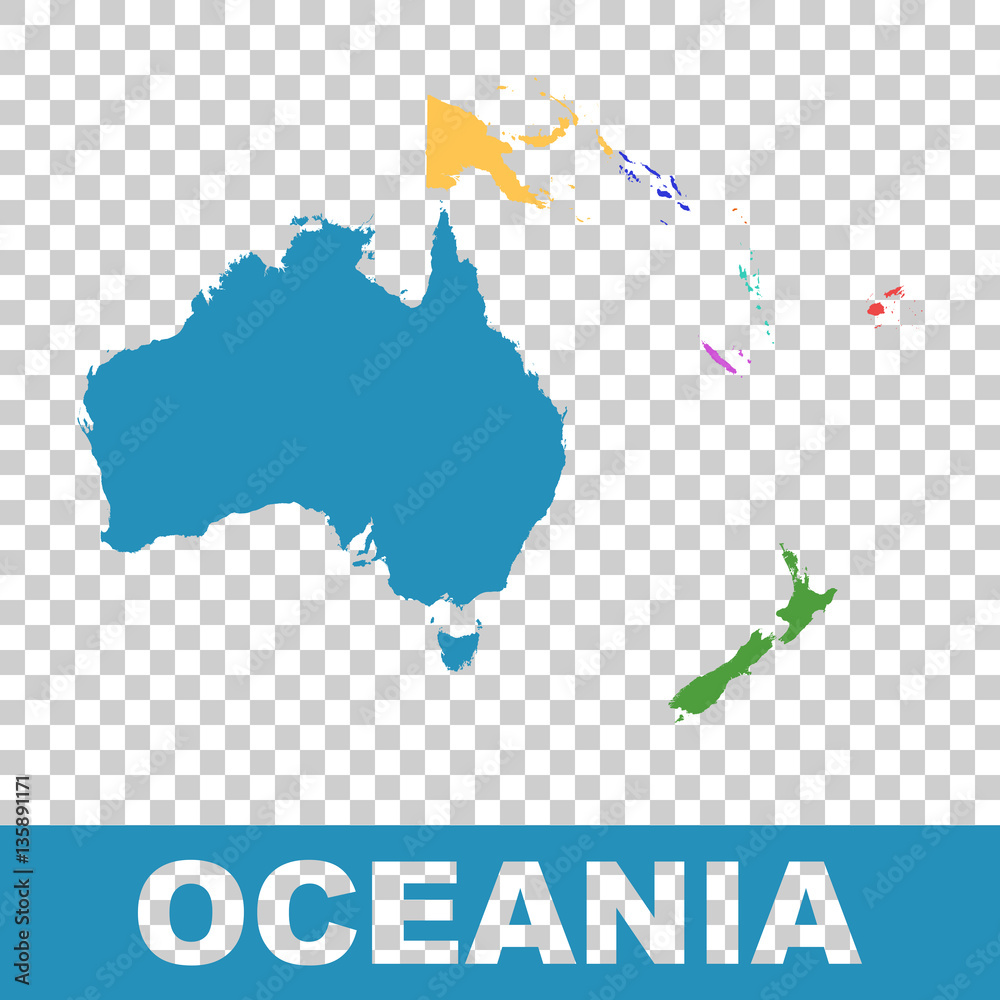 Political Map of Oceania. Flat vector Stock Vector | Adobe Stock