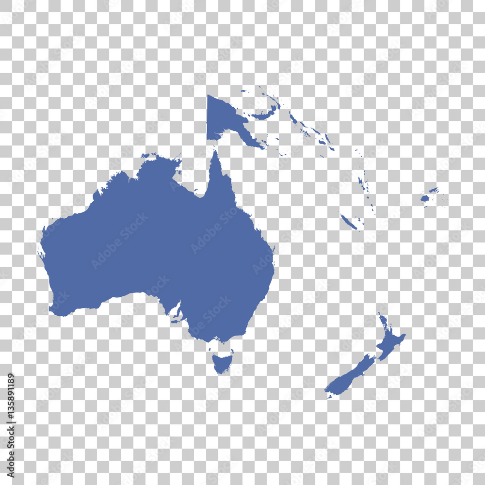 Map of Oceania on isolated background. Flat vector Stock Vector | Adobe ...