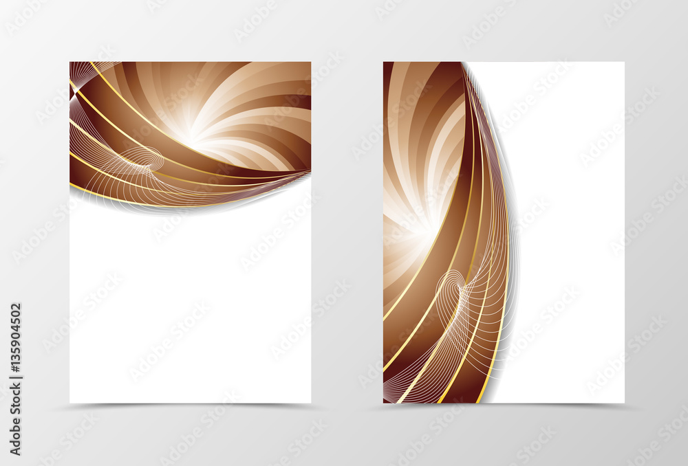 Front and back wave flyer template design Stock Vector | Adobe Stock
