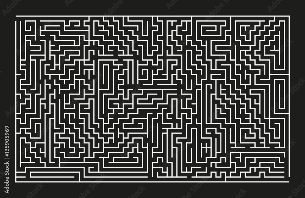 Large Vector Horizontal Maze on Black Background 10 Stock Vector ...