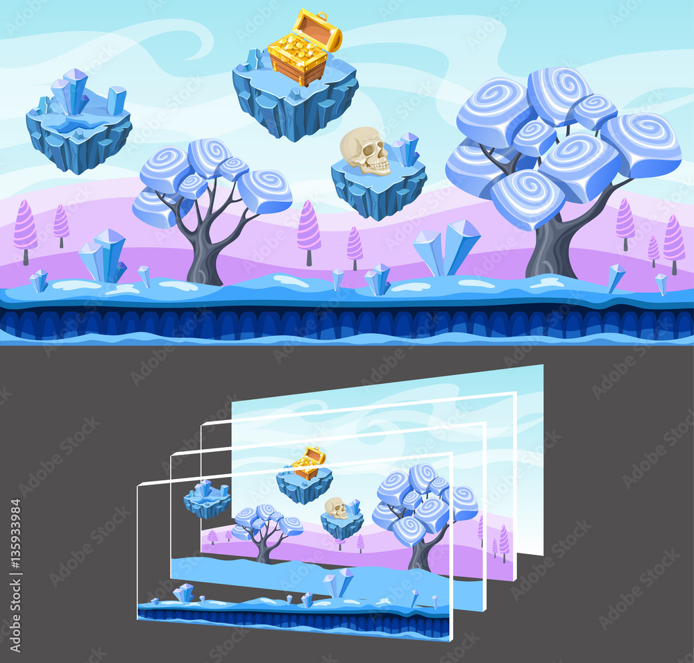 Cartoon Landscape Template Stock Vector | Adobe Stock