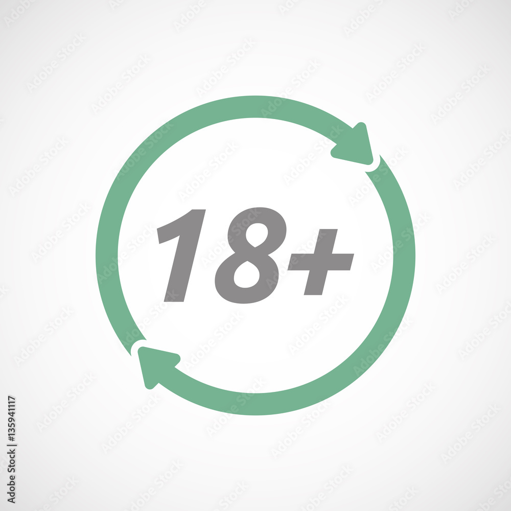 Isolated reuse sign with the text 18+ Stock-Vektorgrafik | Adobe Stock