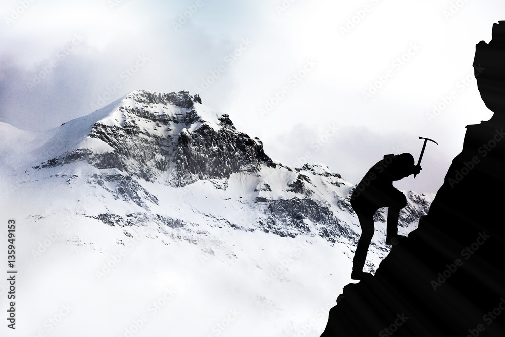 Bergsteiger Gipfel Stock Photo | Adobe Stock