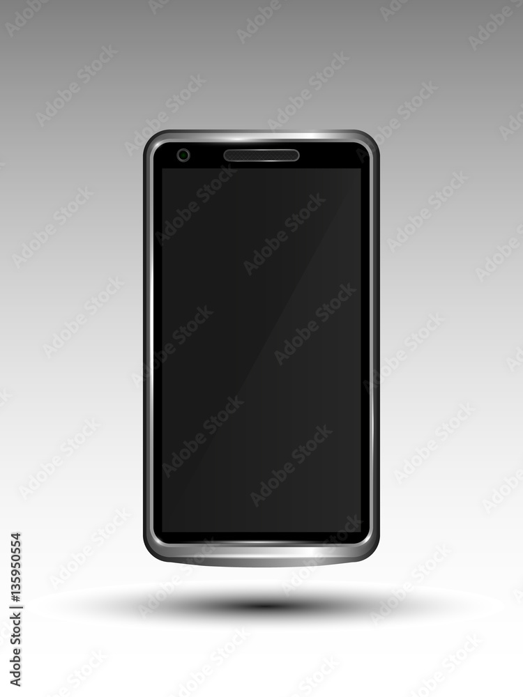 realistic isolated black smartphone Stock Vector | Adobe Stock