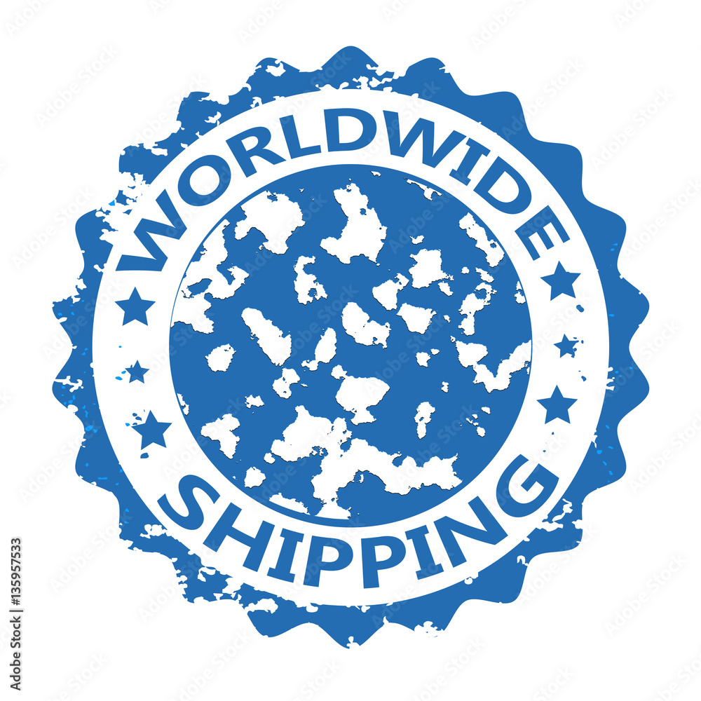 Worldwide Shipping stamp Stock Vector | Adobe Stock