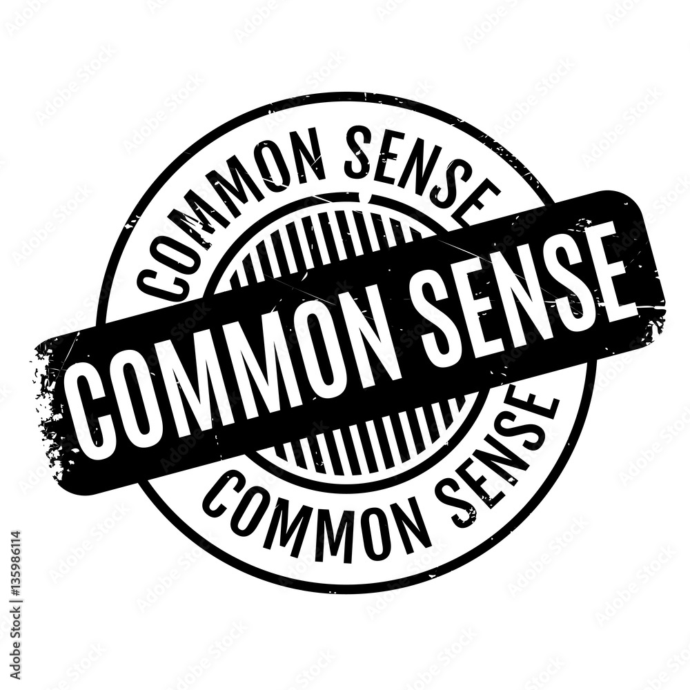 Common Sense rubber stamp. Grunge design with dust scratches. Effects ...