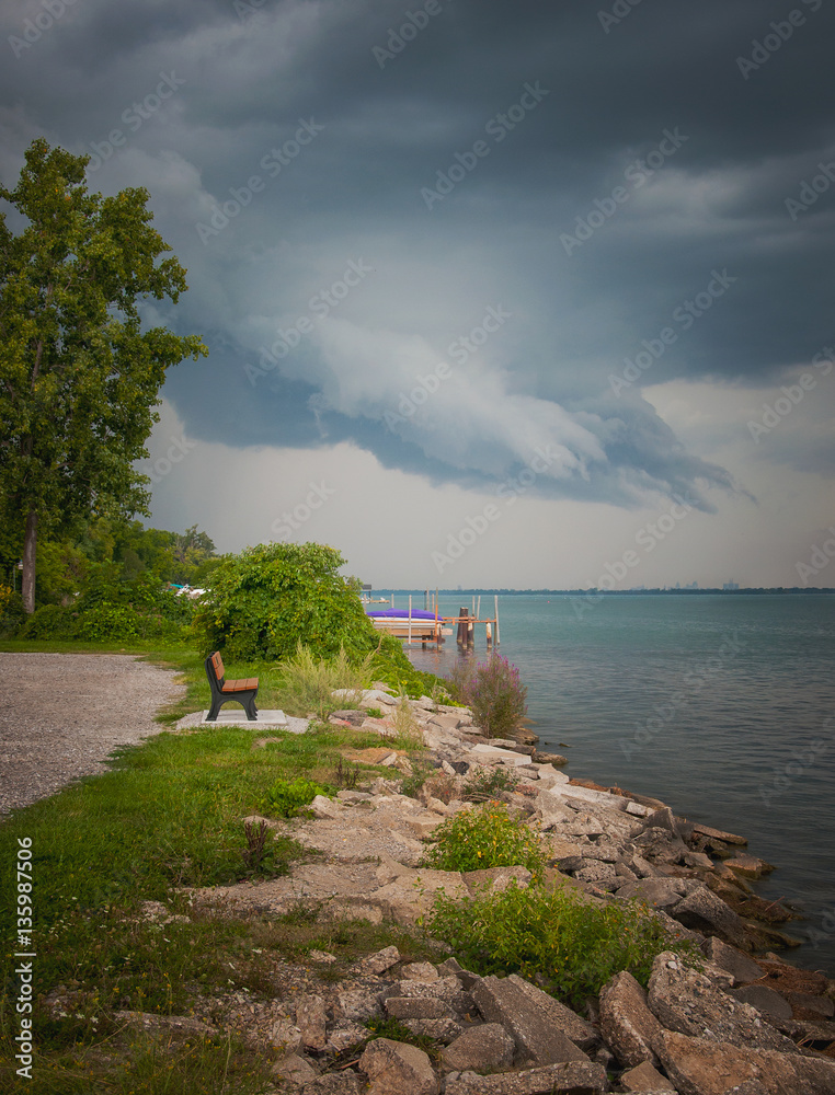 Rocky Shore Cloud Scape Stock Photo | Adobe Stock
