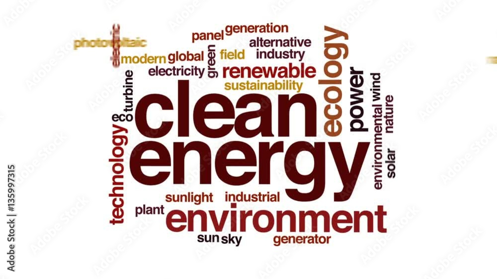 Clean energy animated word cloud, text design animation. Stock Video ...