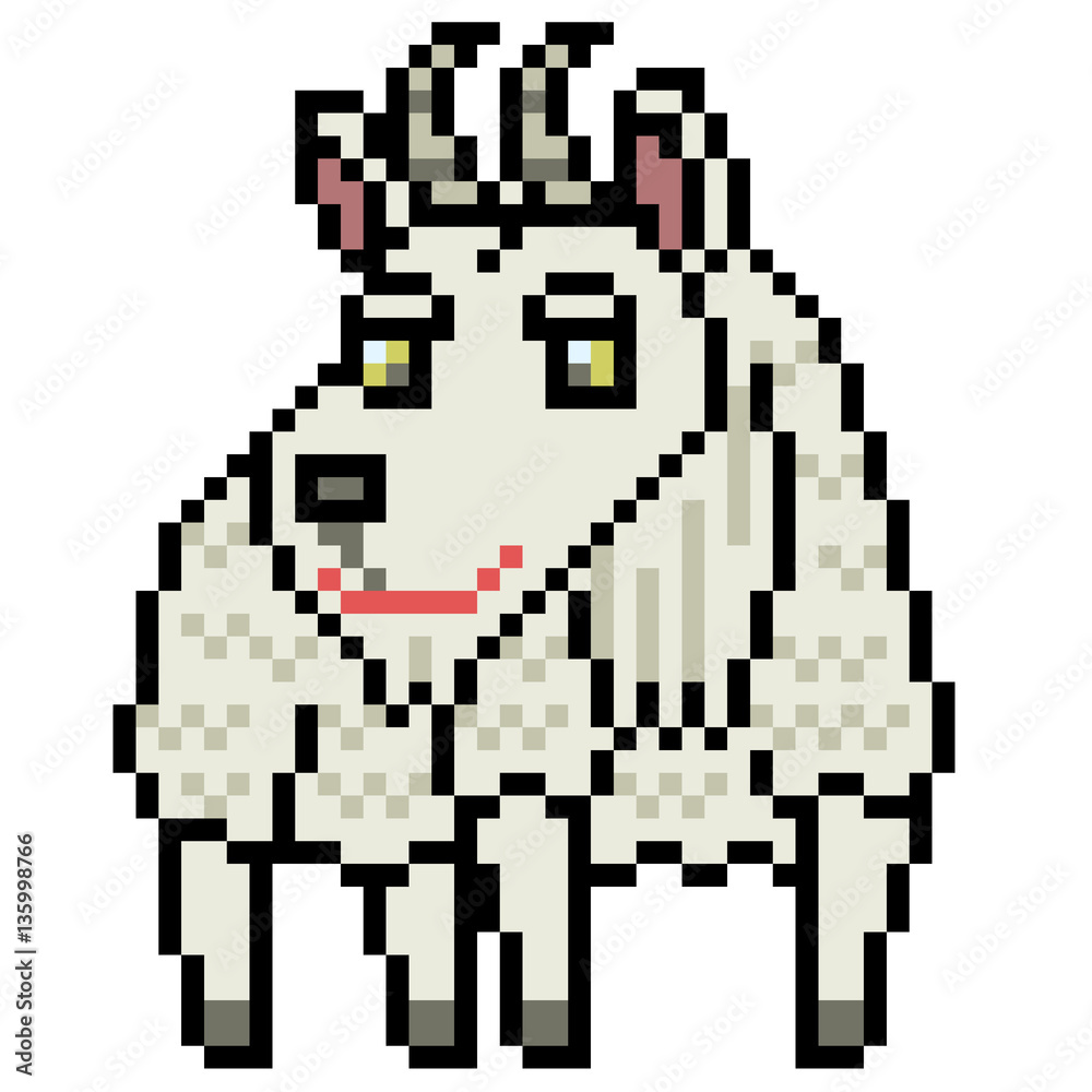 pixel art mountain goat Stock Illustration | Adobe Stock