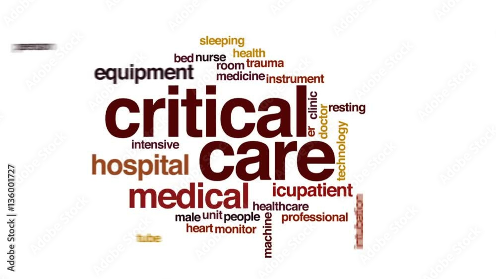 Critical care animated word cloud, text design animation. Stock Video ...