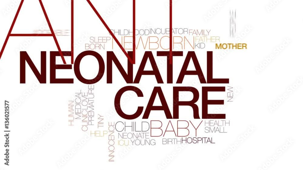 Neonatal care animated word cloud, text design animation. Kinetic ...
