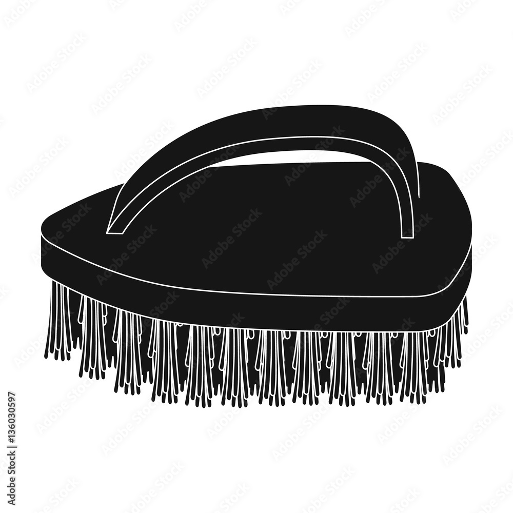 Cleaning brush icon in black style isolated on white background ...