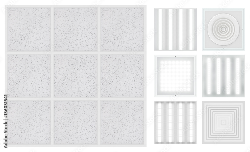 Suspended cassette ceilings - Armstrong. Set for a modular ceiling ...