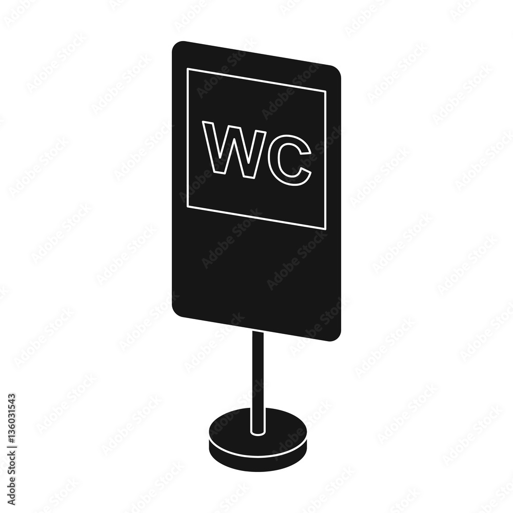 Guide road sign icon in monochrome style isolated on white background ...