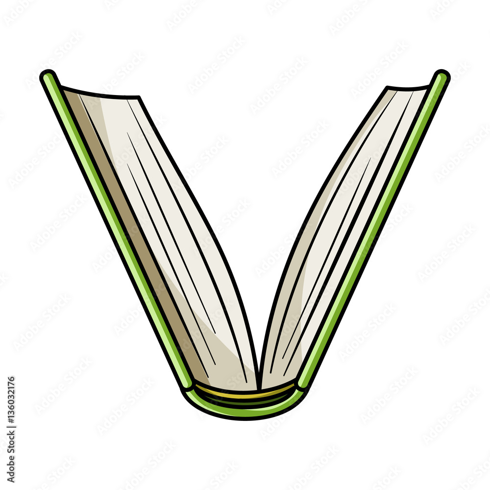 Opened book icon in cartoon style isolated on white background. Books ...